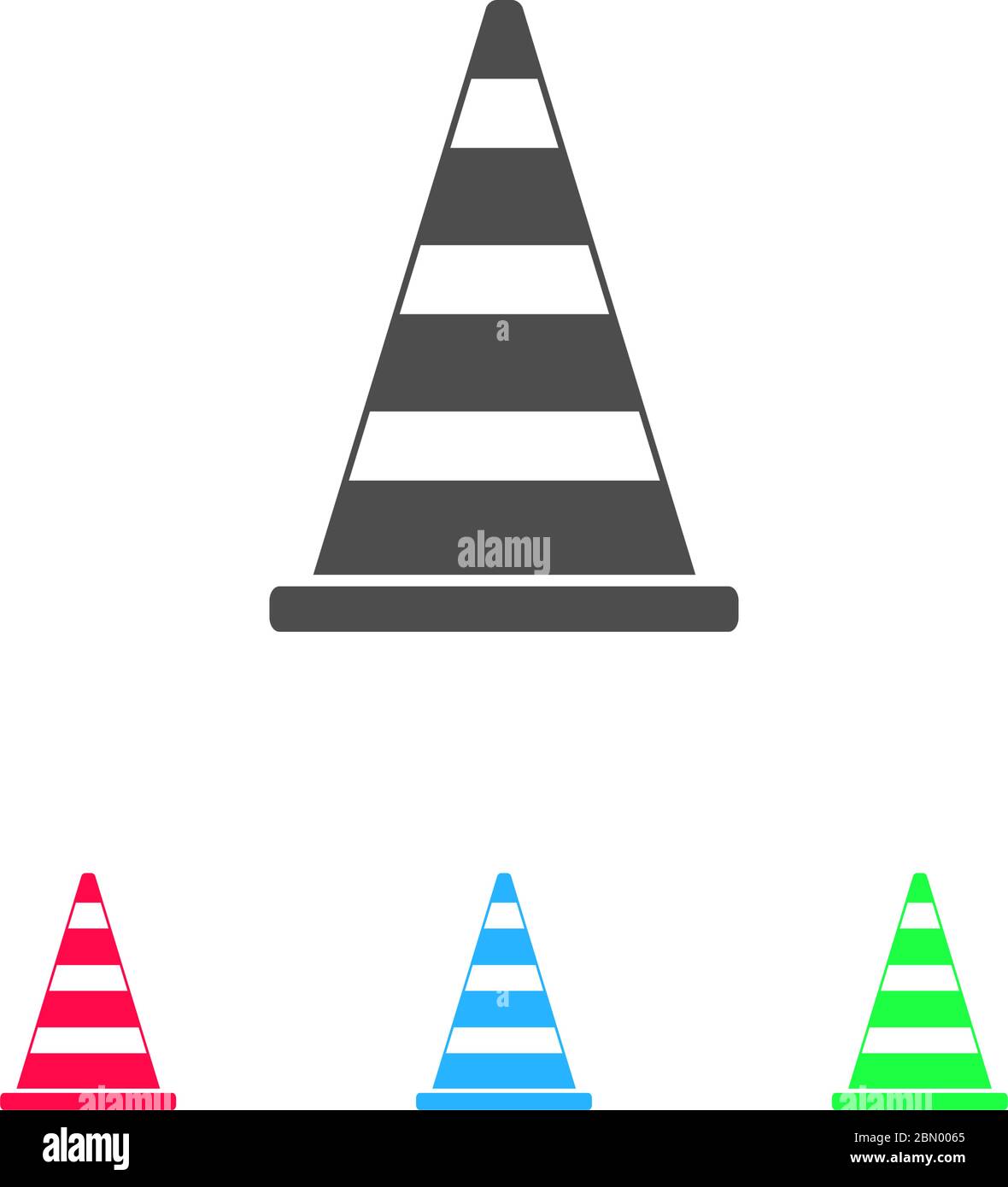 Traffic cone icon flat. Color pictogram on white background. Vector ...