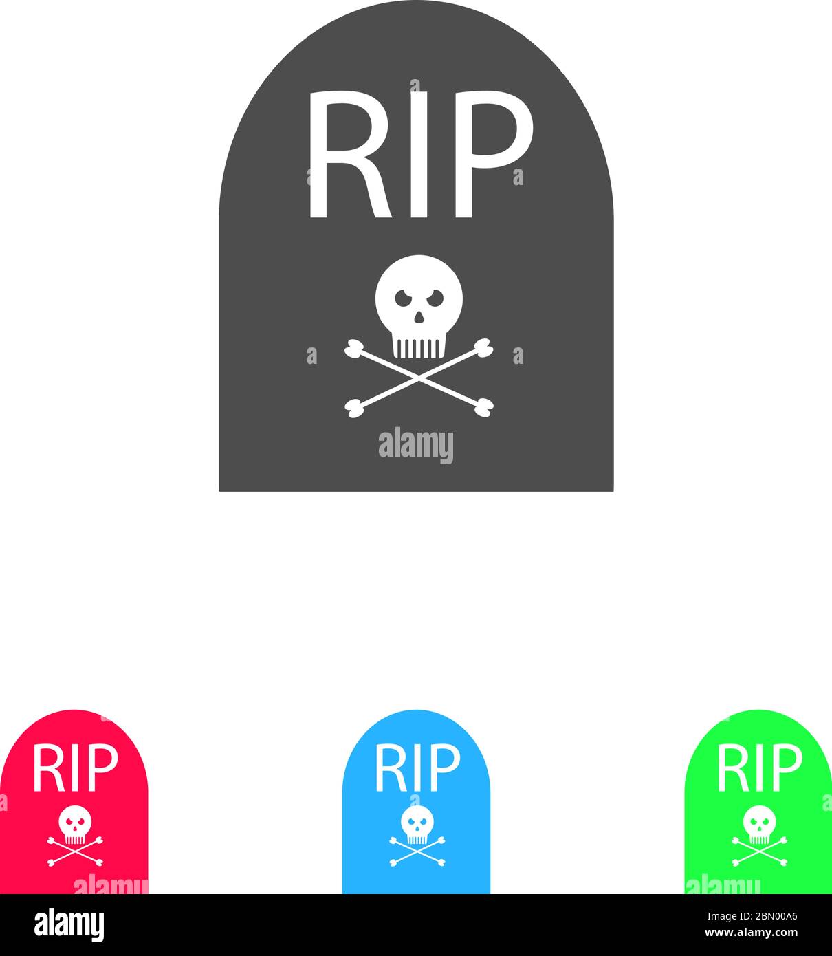 Grave RIP icon flat. Color pictogram on white background. Vector ...