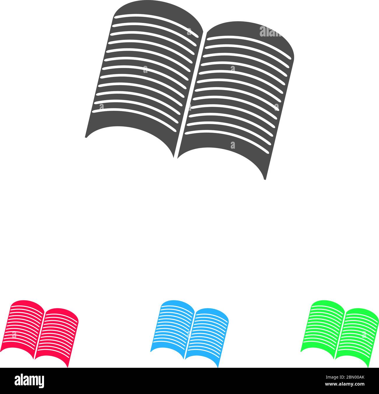 Open newspaper icon flat. Color pictogram on white background. Vector ...