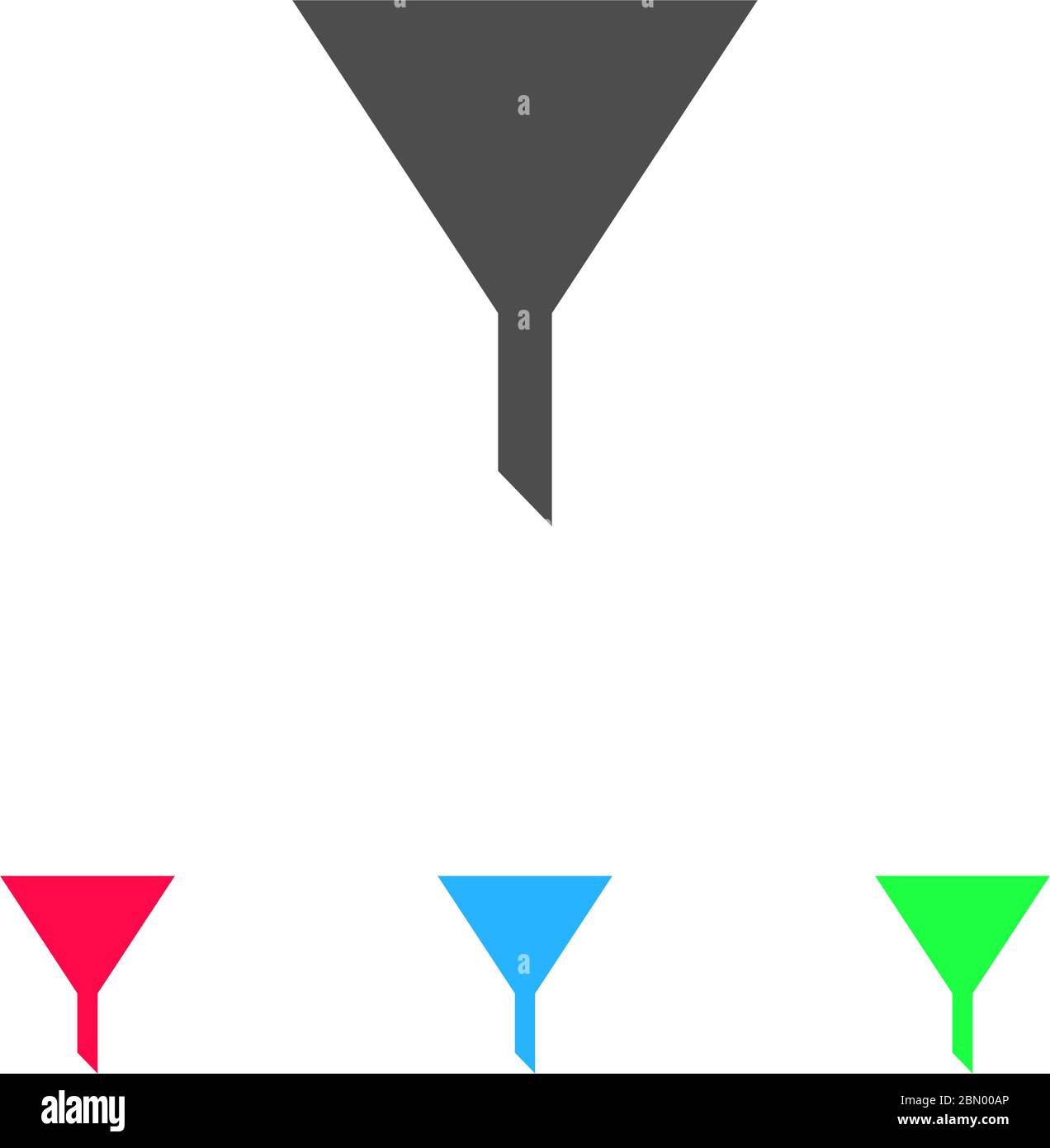 Funnel filter icon flat. Color pictogram on white background. Vector ...
