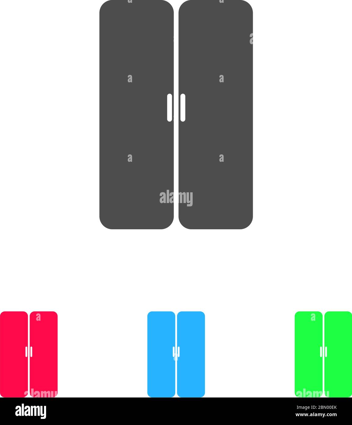 Double door icon flat. Color pictogram on white background. Vector ...