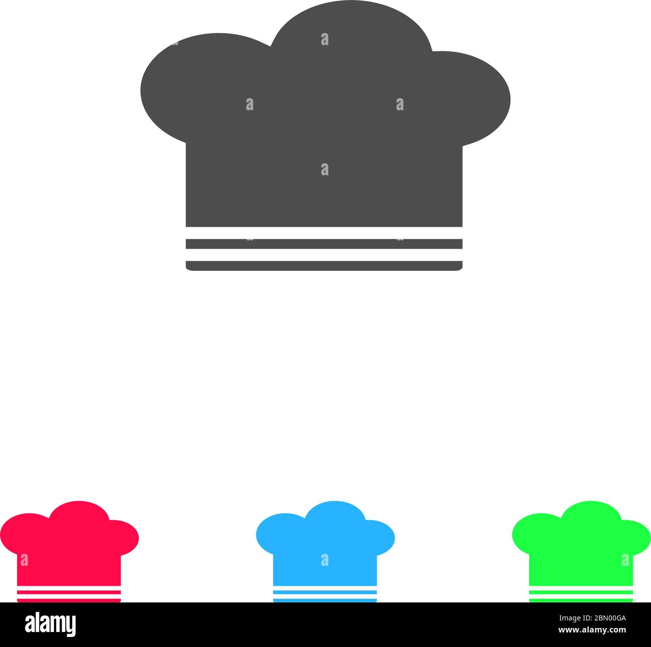 Chef hat icon flat. Color pictogram on white background. Vector ...
