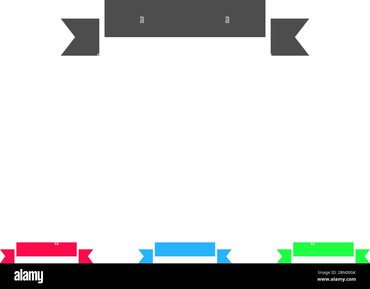 Celebration curved ribbon icon flat. Color pictogram on white ...