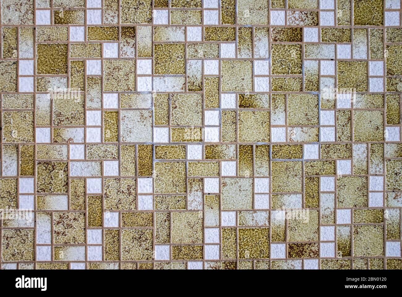 Background Retro Texture Of Grim Ugly 1970s Green Mosaic Tiles Stock ...