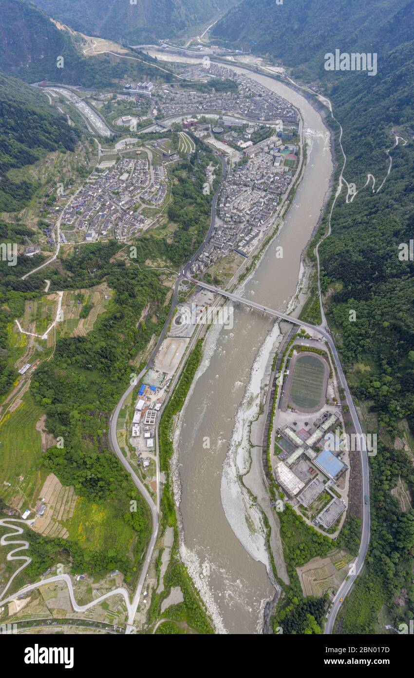 Aba, China. 10th May, 2020. The beauty of rebuild Wenchuan which was ...