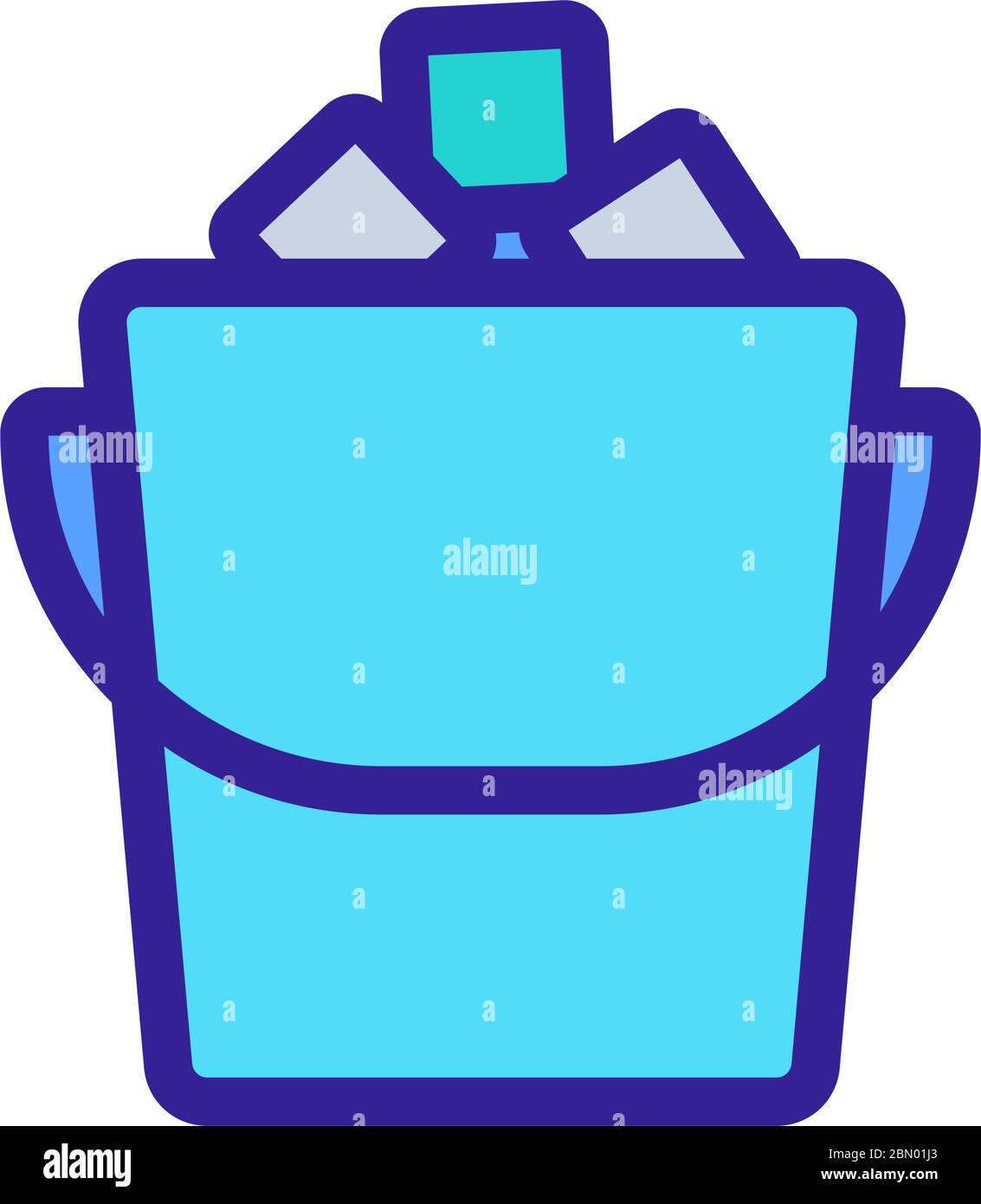 filled ice bucket icon vector outline illustration Stock Vector Image ...