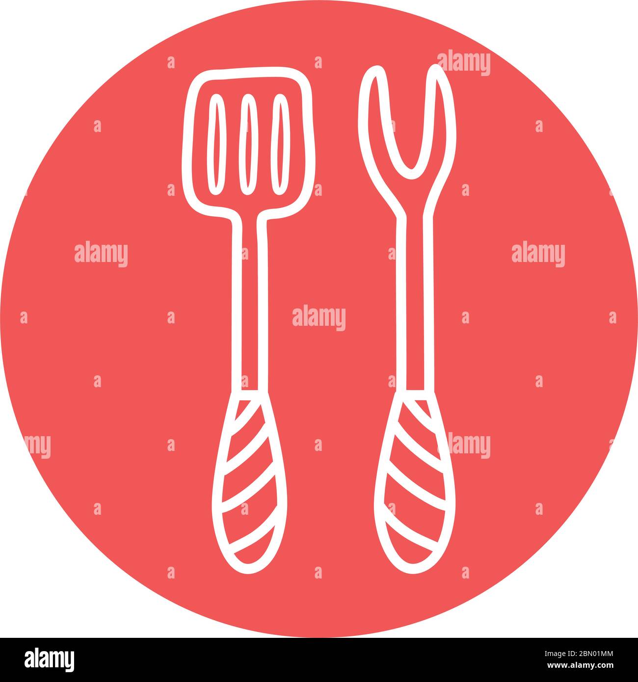 Fork and spatula block style icon vector design Stock Vector Image ...