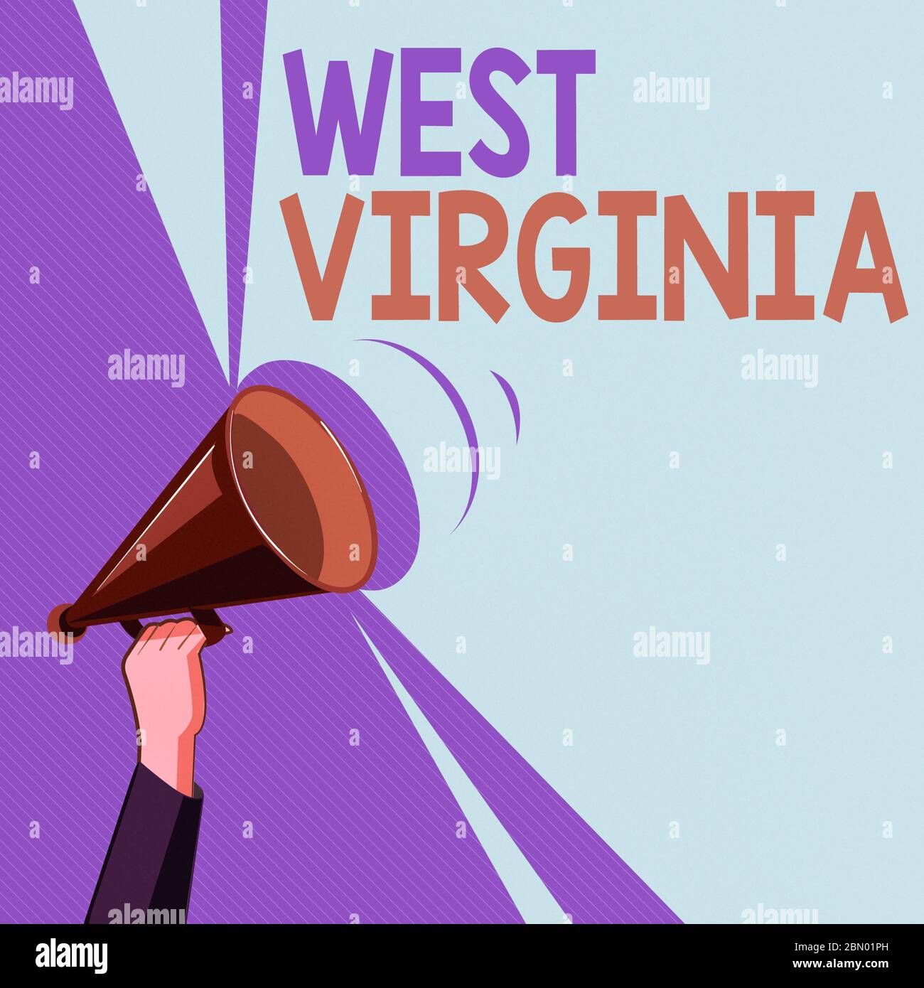 Text sign showing West Virginia. Business photo showcasing United ...