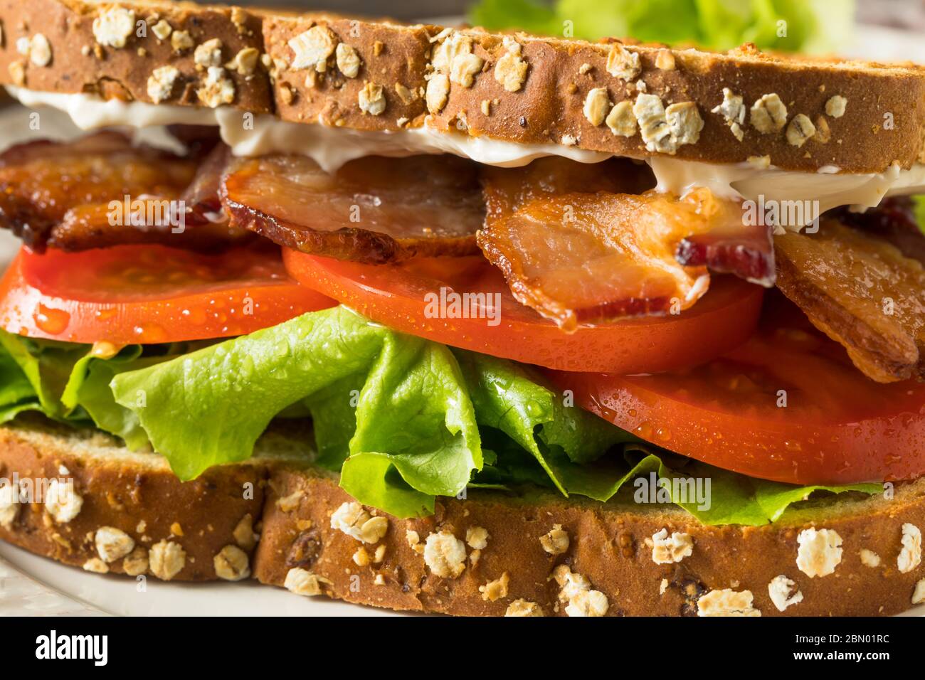 Homemade Bacon Lettuce Tomato BLT Sandwich Ready to Eat Stock Photo - Alamy