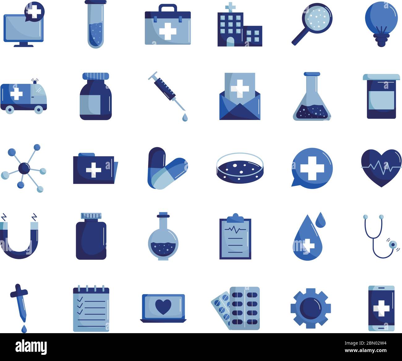 Medical and science flat style icon set vector design Stock Vector ...
