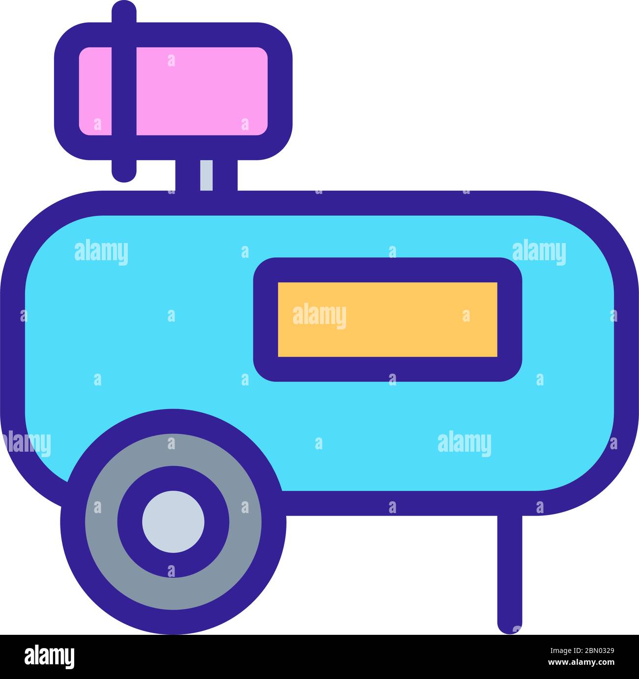 reciprocating portable compressor icon vector outline illustration ...