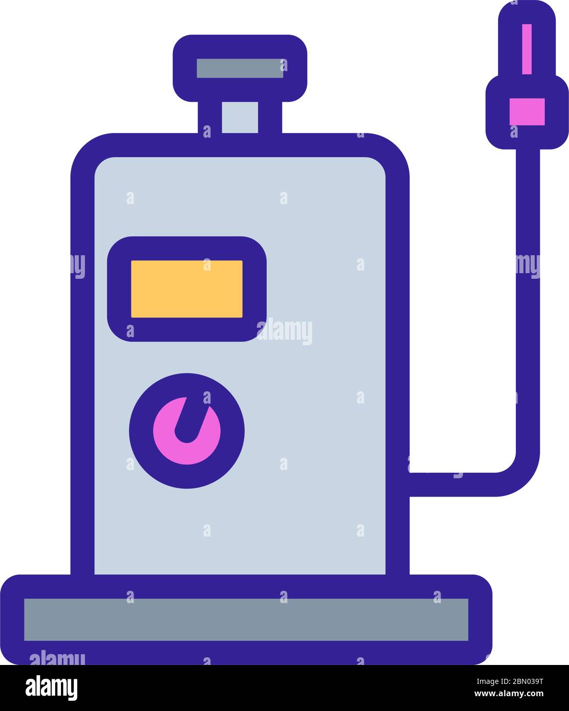 vertical air compressor with safety indicator icon vector outline ...