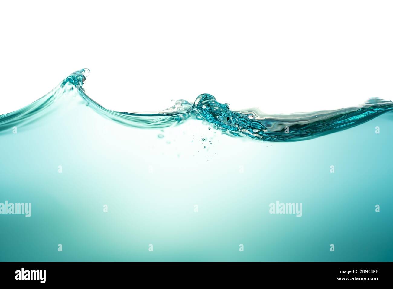 Pure blue water wave, close up, symbol of purity, freshness and ecology ...