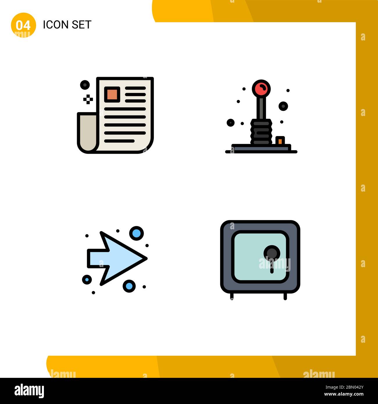 Pack of 4 creative Filledline Flat Colors of interface, recreation ...