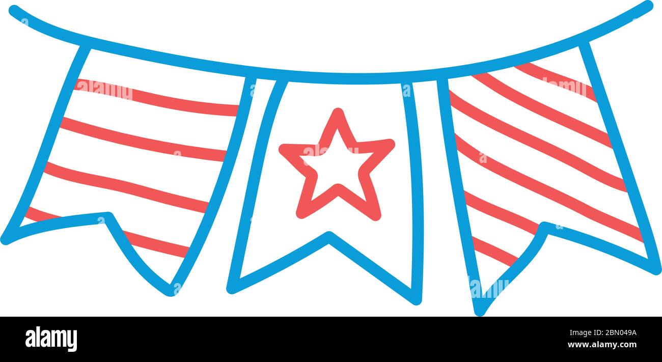 Usa banner pennant line hi-res stock photography and images - Alamy