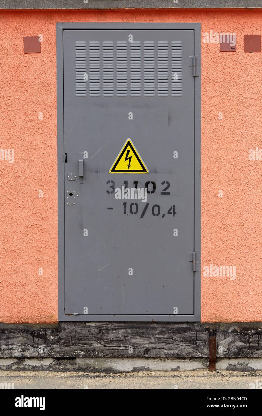 Power utility box on a power transformer in substation switchyard Stock ...