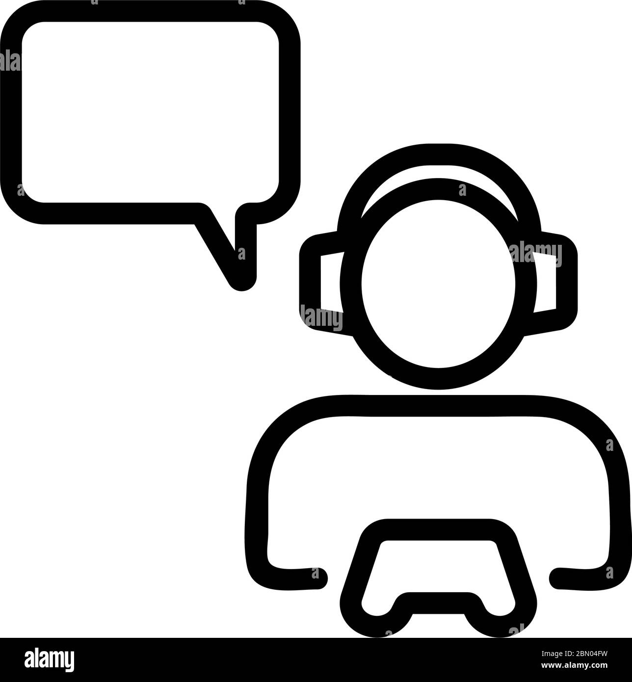 gamer chat in video game icon vector outline illustration Stock Vector ...