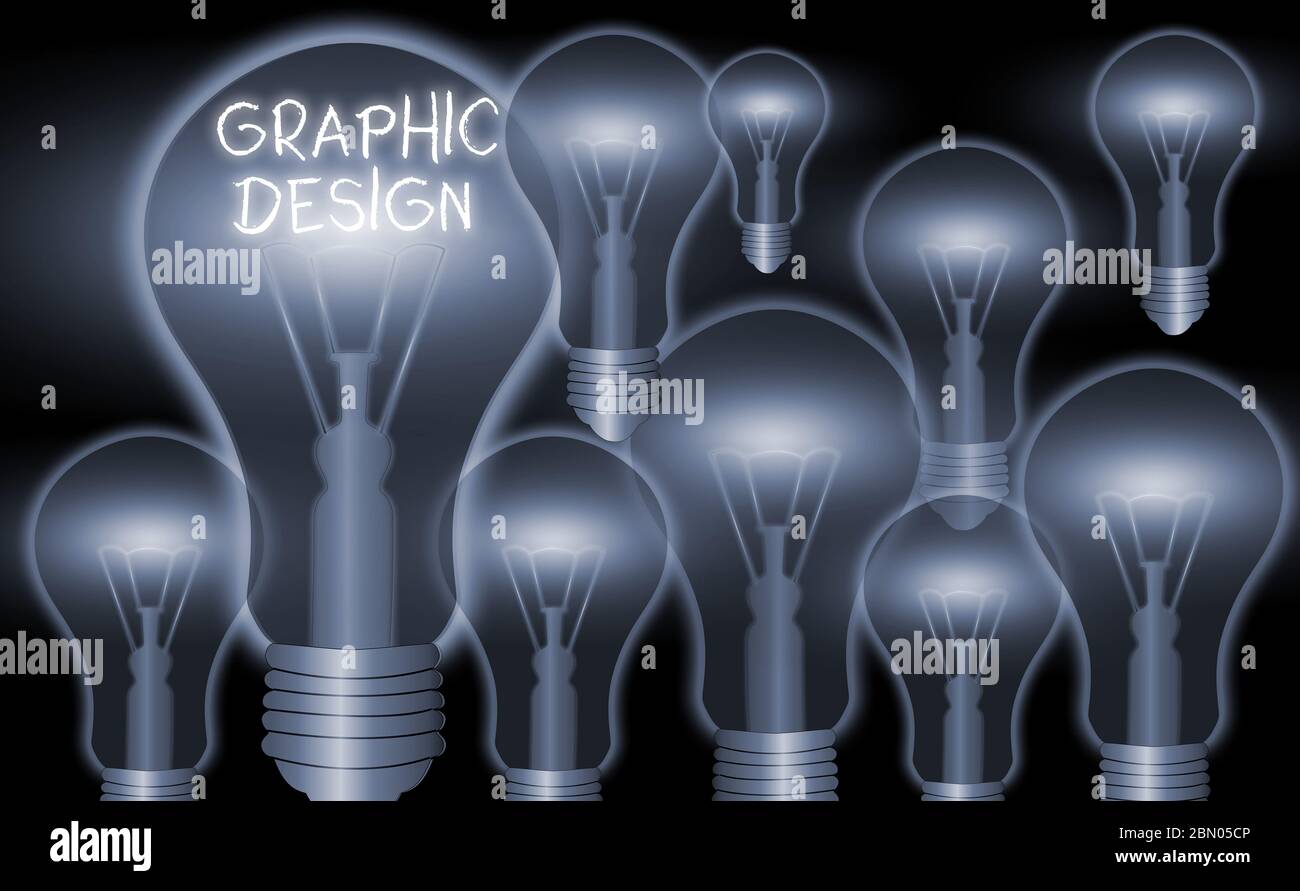 Conceptual hand writing showing Graphic Design. Concept meaning art or skill of combining text ...