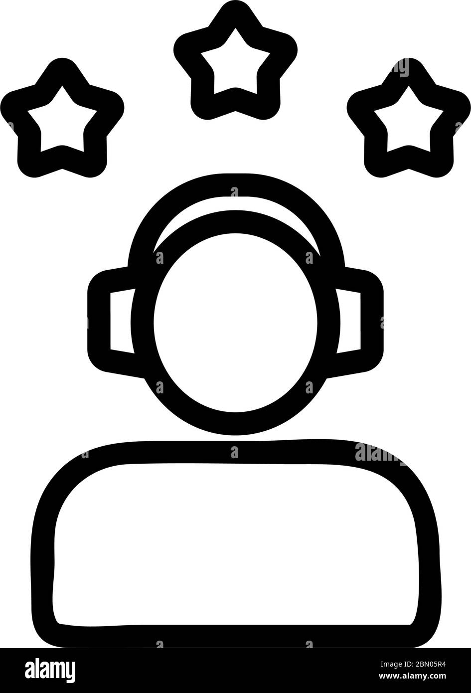 three star gamer icon vector outline illustration Stock Vector Image ...