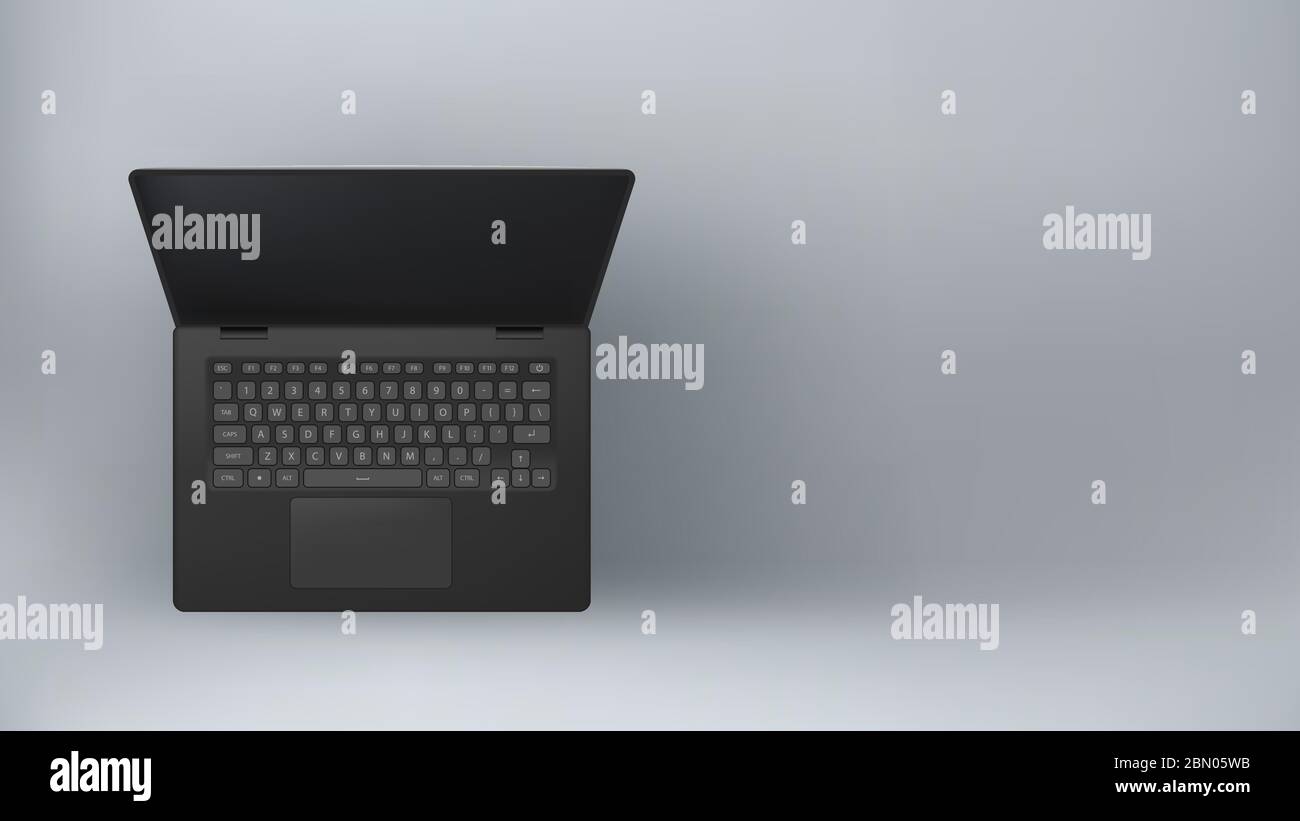 laptop black color on grey Stock Vector Image & Art - Alamy