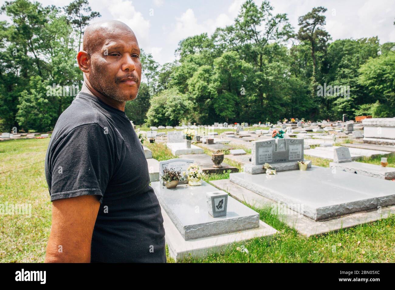 MOSSVILLE: WHEN GREAT TREES FALL, Stacey Ryan at the Mossville cemetery ...