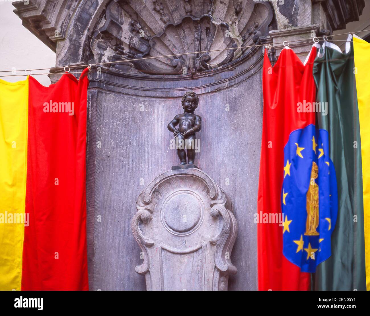 'Manneken Pis' fountain sculpture, Bruxelles-Ville, City of Brussels ...