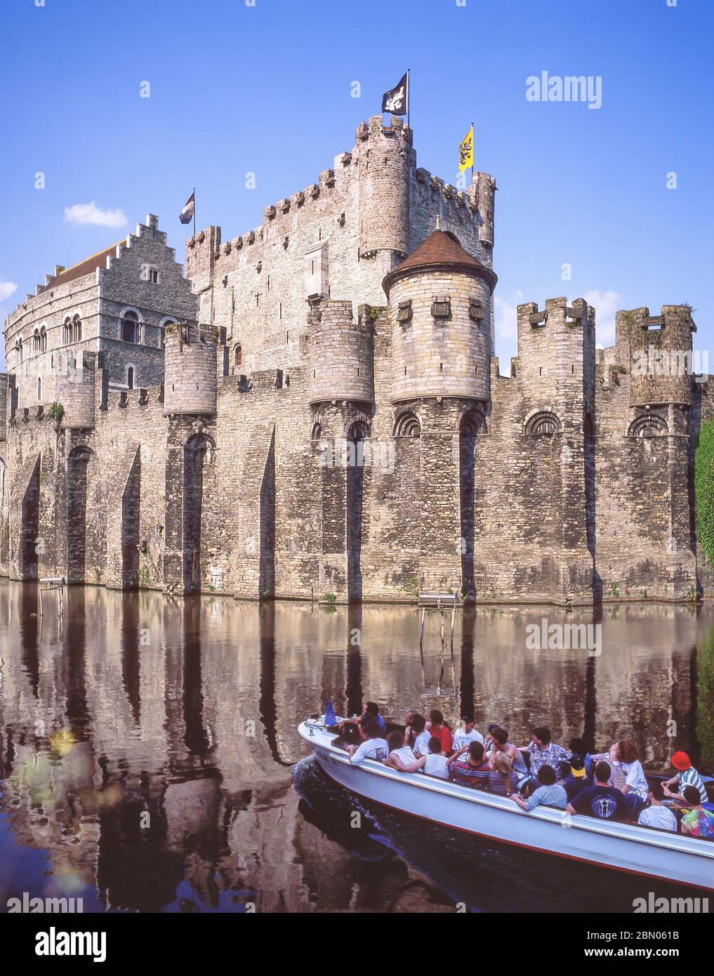 The medieval Gravensteen Castle, Ghent (Gent), East Flanders Province ...