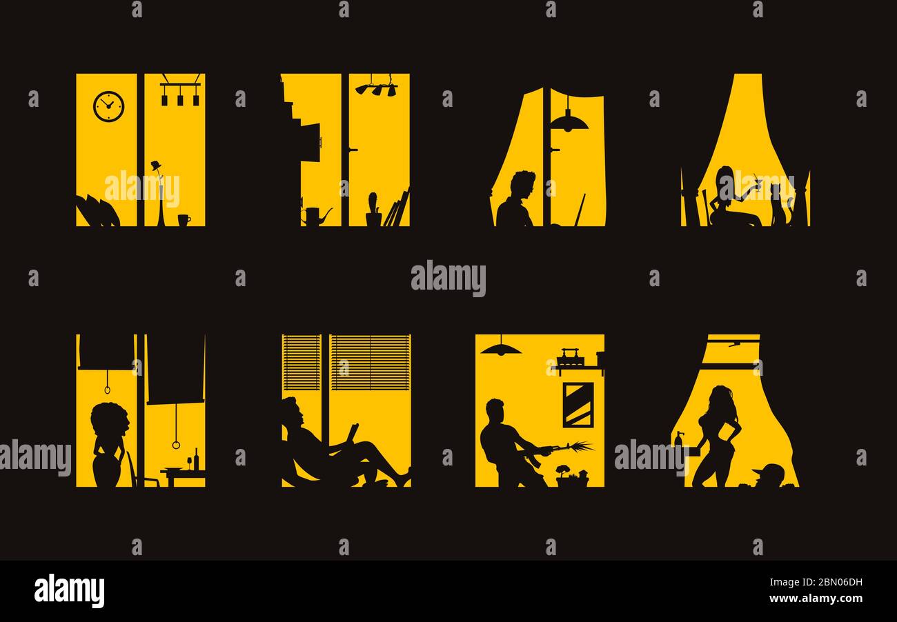 Window light night Stock Vector Images - Alamy