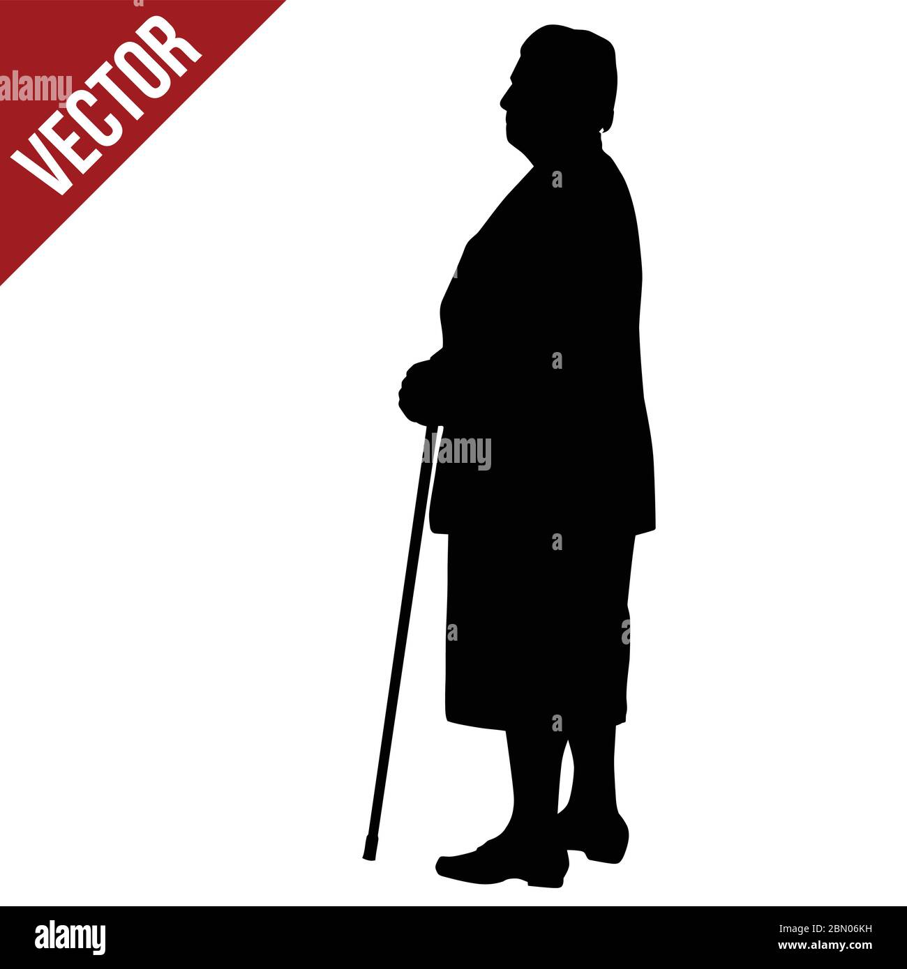 Elderly people with cane silhouette hi-res stock photography and images ...