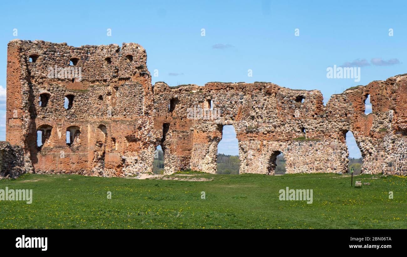 Ludza Medieval Castle Ruins on a Hill Between Big Ludza Lake and Small ...
