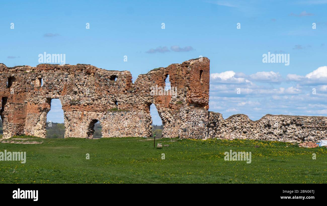 Ludza Medieval Castle Ruins on a Hill Between Big Ludza Lake and Small ...