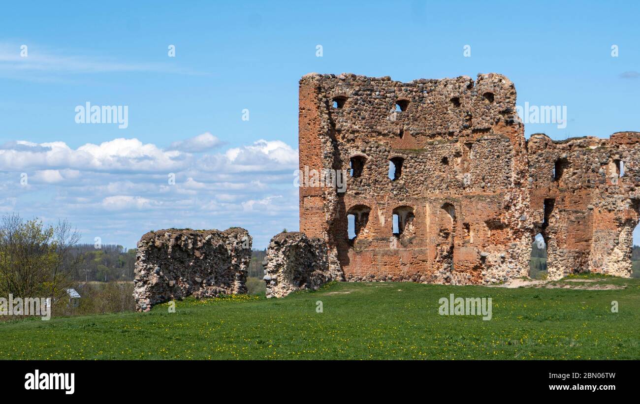 Ludza Medieval Castle Ruins on a Hill Between Big Ludza Lake and Small ...