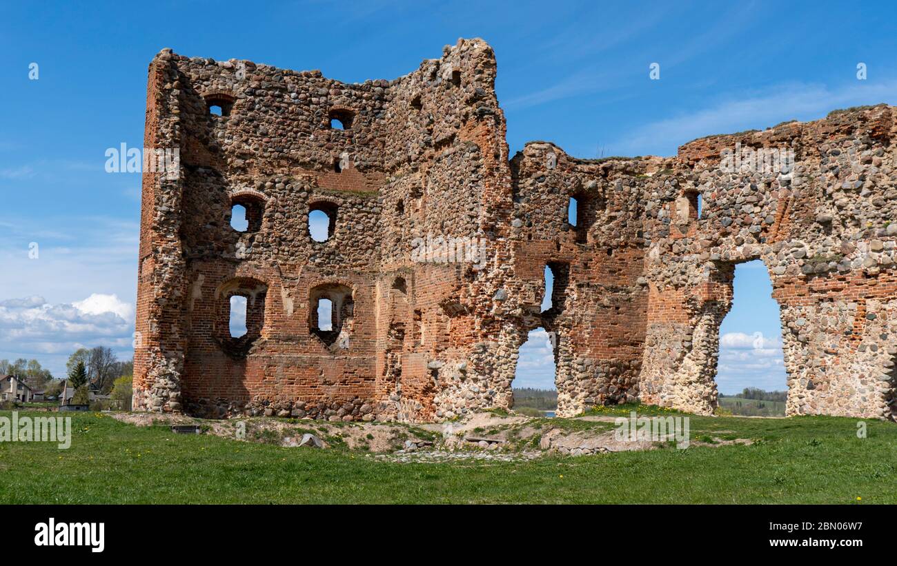 Ludza Medieval Castle Ruins on a Hill Between Big Ludza Lake and Small ...