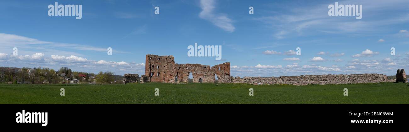 Panoramic View of the Ludza Medieval Castle Ruins on a Hill Between Big ...