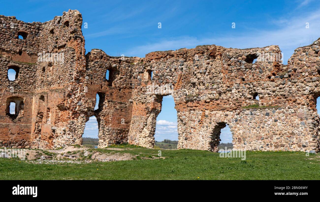 Ludza Medieval Castle Ruins on a Hill Between Big Ludza Lake and Small ...