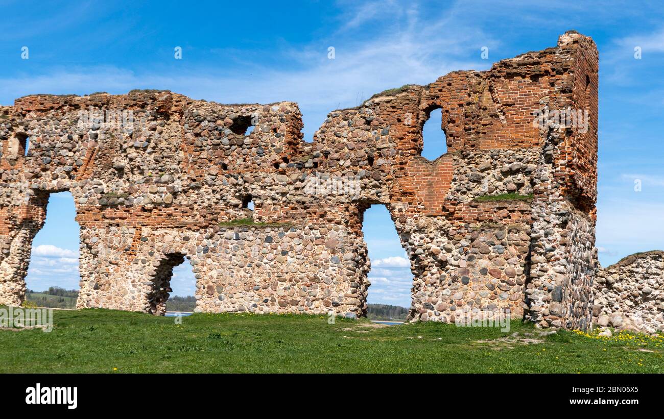 Ludza Medieval Castle Ruins on a Hill Between Big Ludza Lake and Small ...