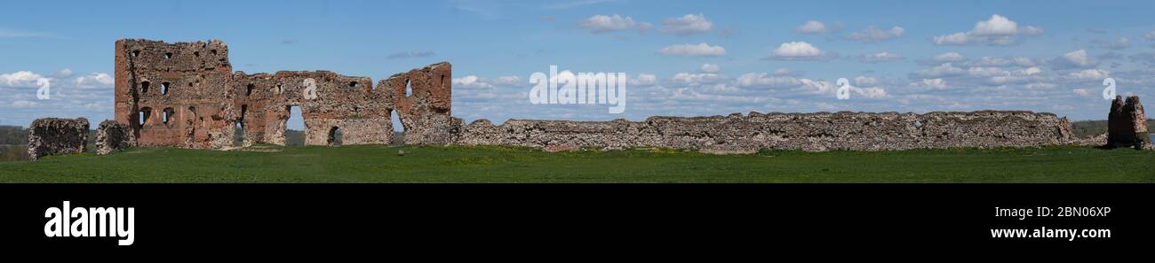 Panoramic View of the Ludza Medieval Castle Ruins on a Hill Between Big ...