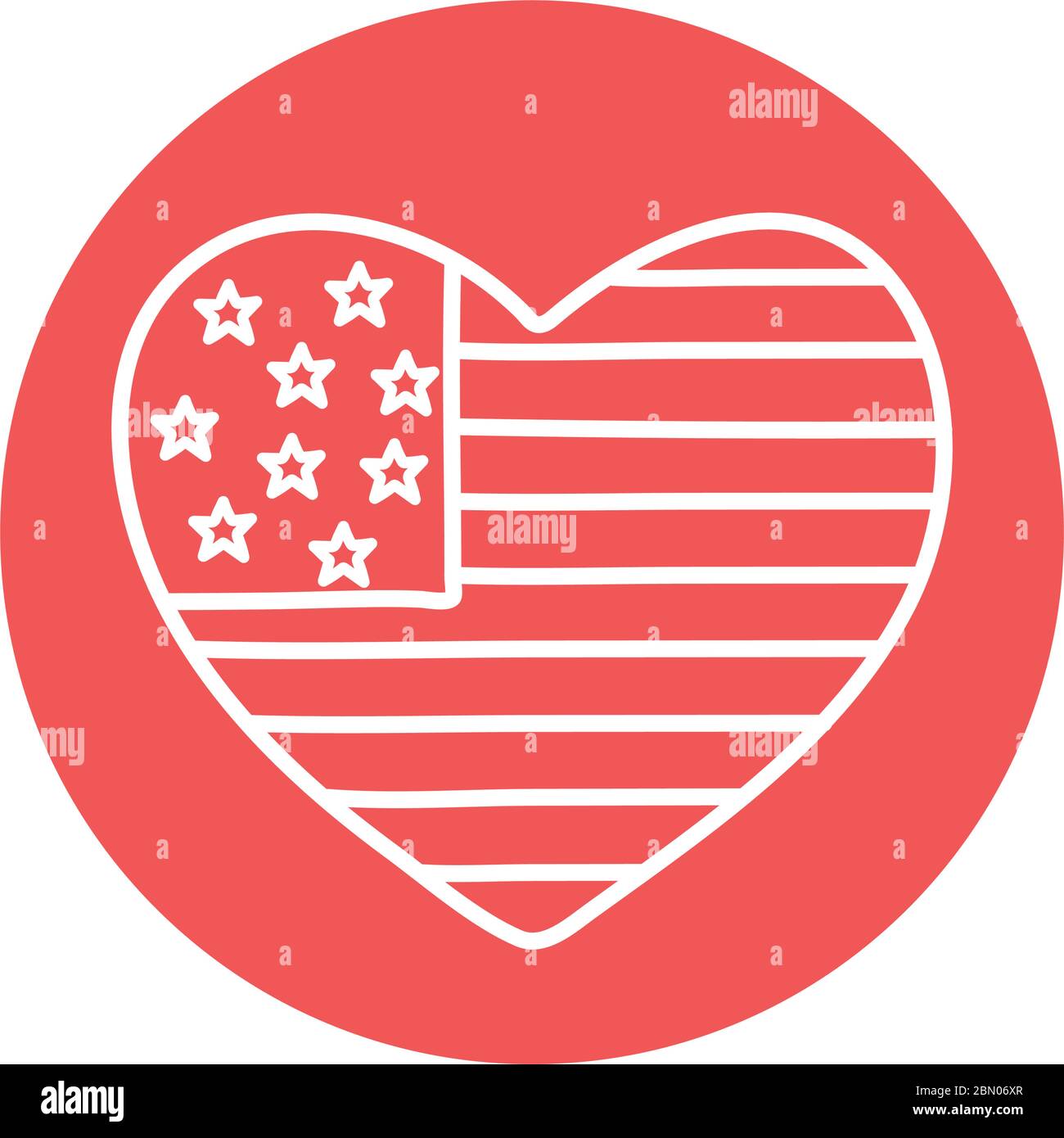 Usa flag heart block style icon vector design Stock Vector Image & Art ...
