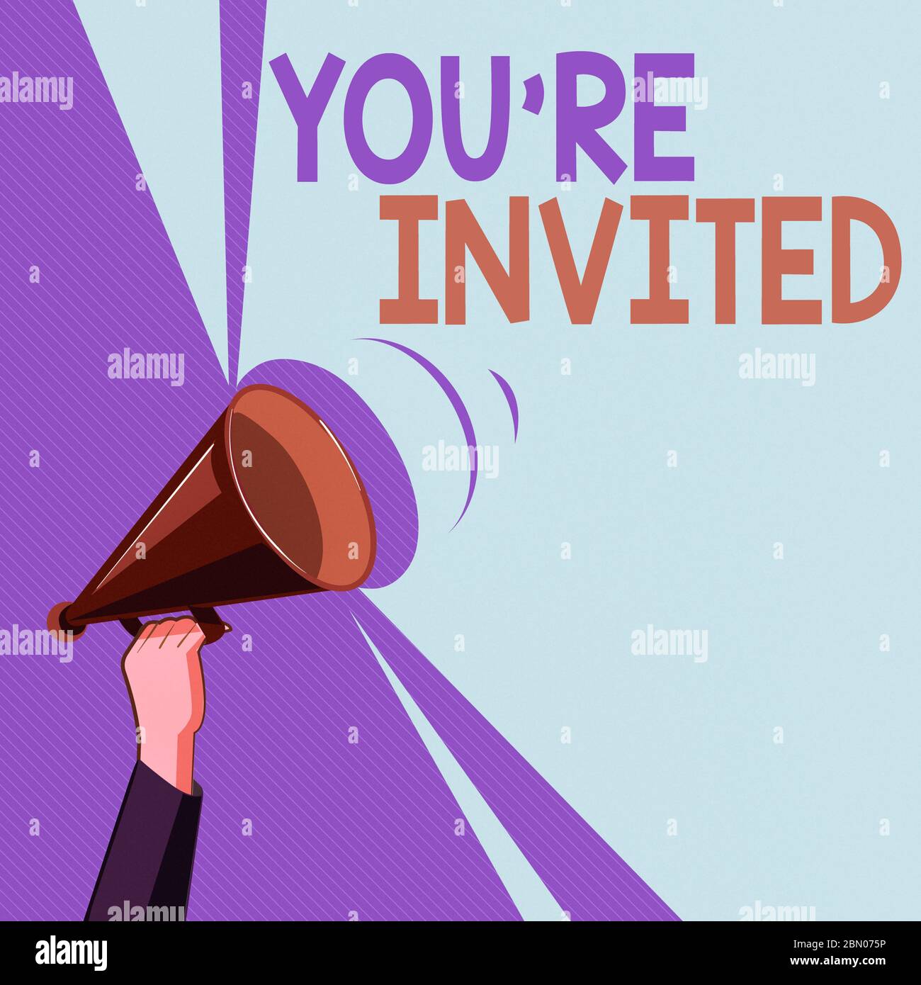 Text sign showing You Re Invited. Business photo showcasing Please join ...
