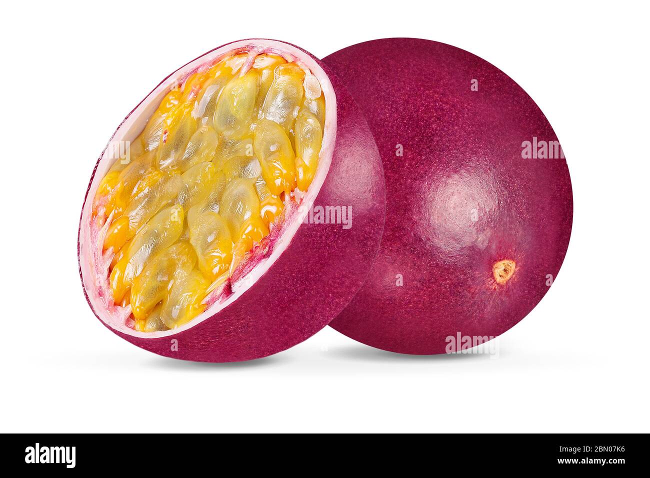 Maracuja fruit isolated on white background with shallow depth of field ...