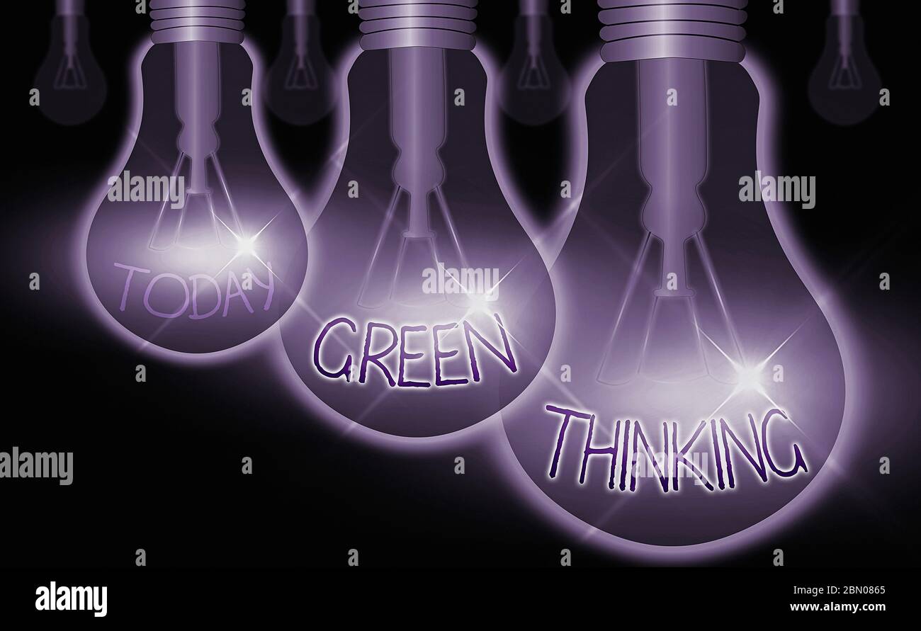 Conceptual hand writing showing Green Thinking. Concept meaning Taking ...