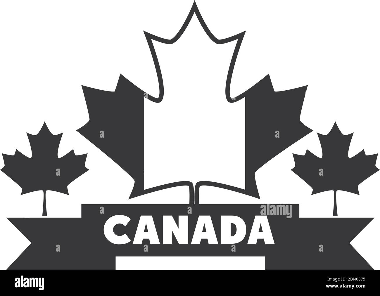 canada day, flag maple leaves ribbon national celebration vector ...