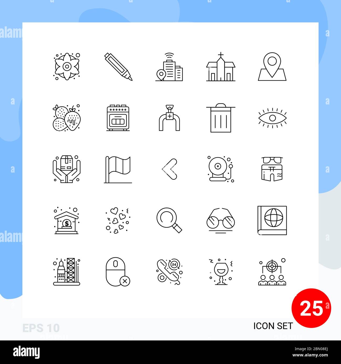 Map symbols church hi-res stock photography and images - Alamy