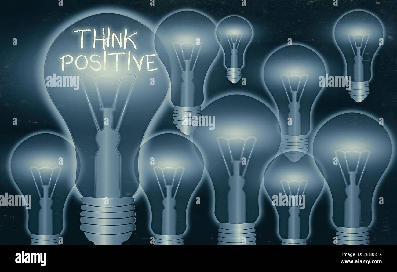 Conceptual hand writing showing Think Positive. Concept meaning The ...