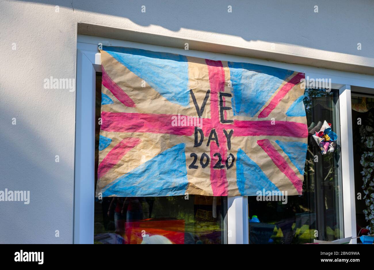 Colourful home-made Union Jack flag to celebrate VE Day, 8 May 2020 ...