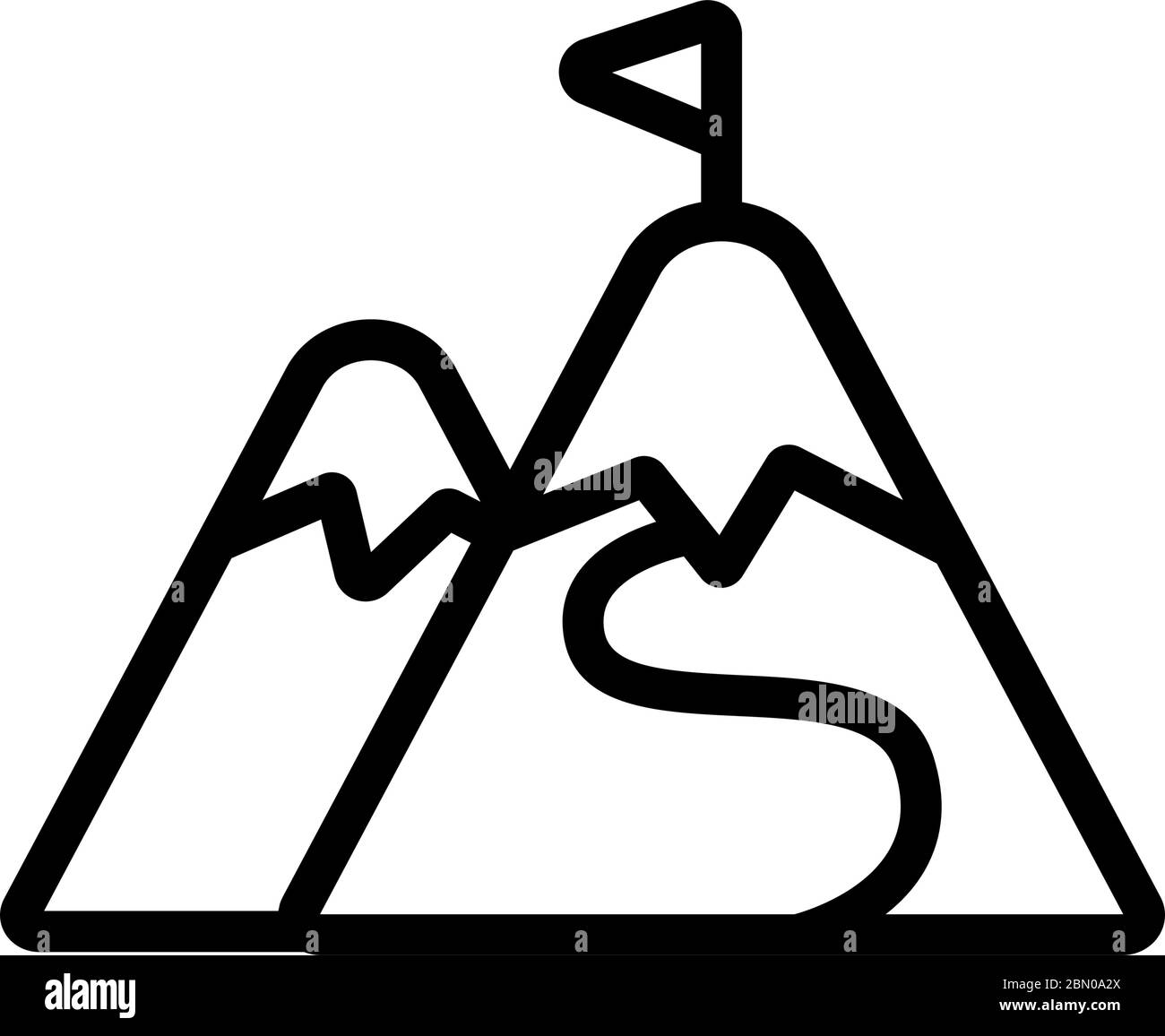 mountain goal achievement icon vector outline illustration Stock Vector ...