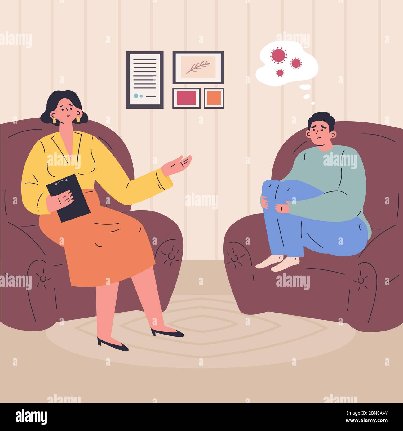 Young man at a session with a psychologist Stock Vector Image & Art - Alamy