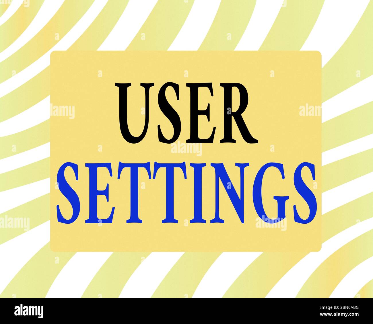 Word writing text User Settings. Business photo showcasing Configuration of appearance Operating ...