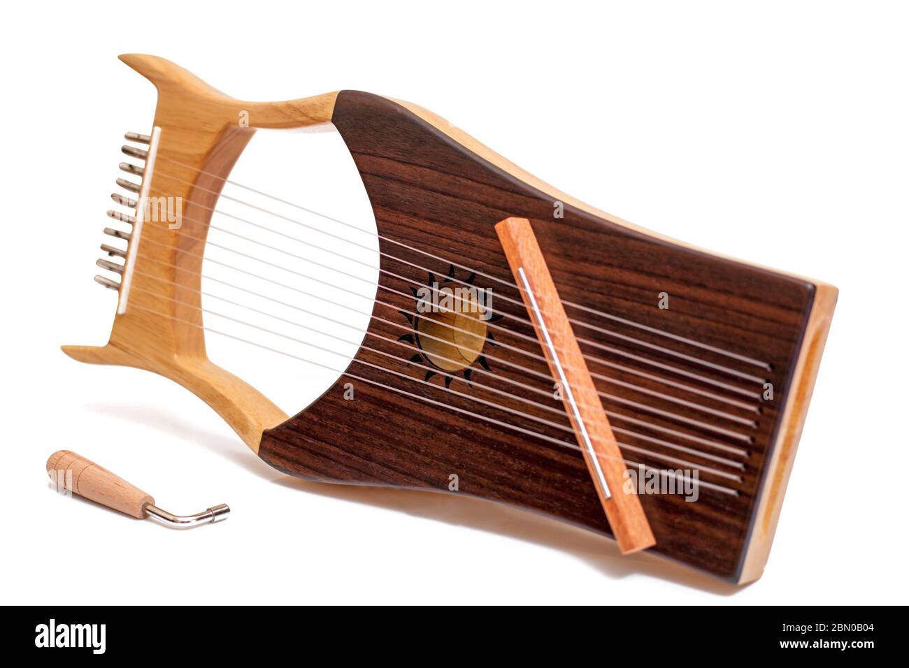 stringed lyre musical instrument isolated on a white background Stock ...