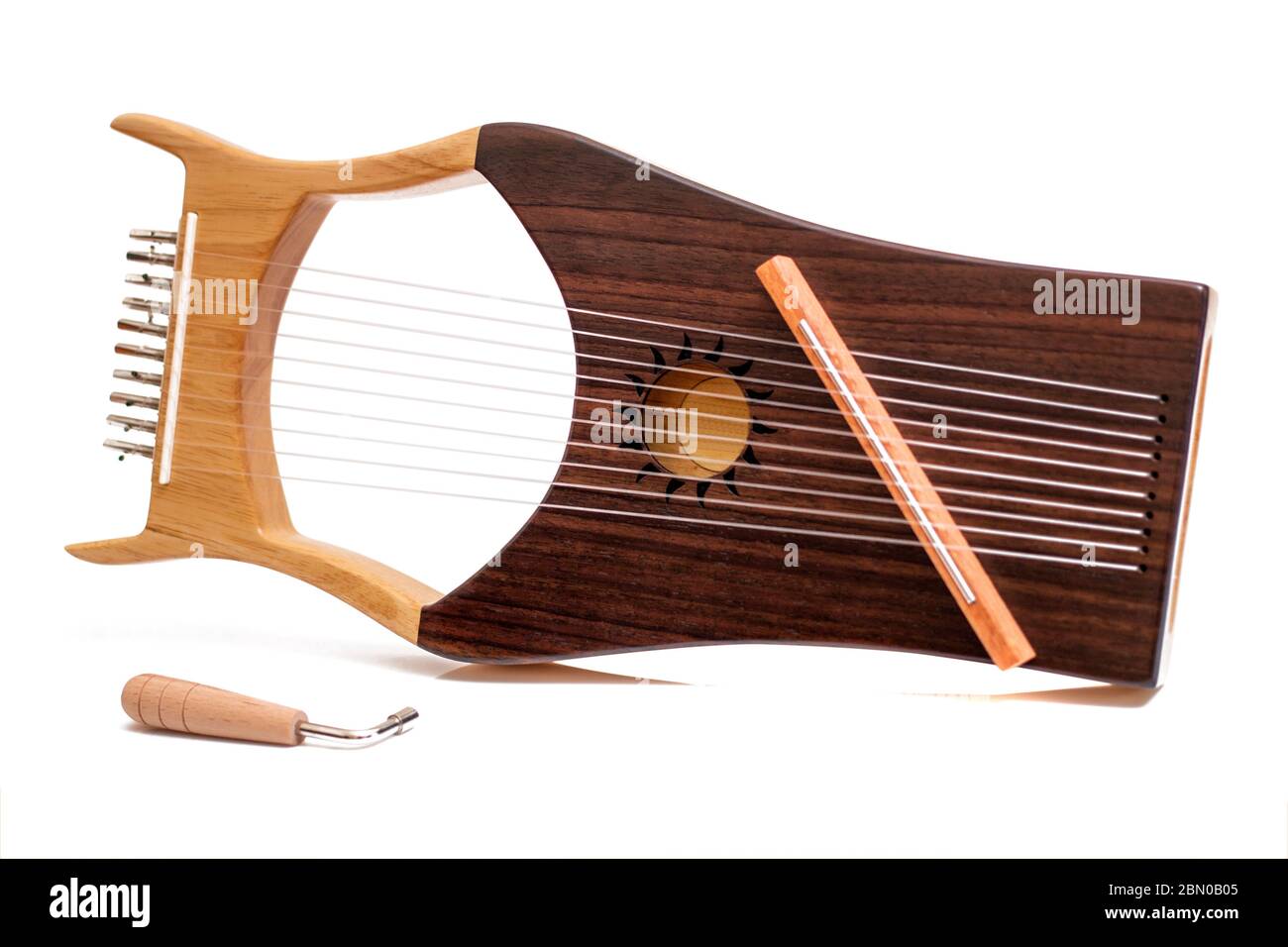 stringed lyre musical instrument isolated on a white background Stock ...